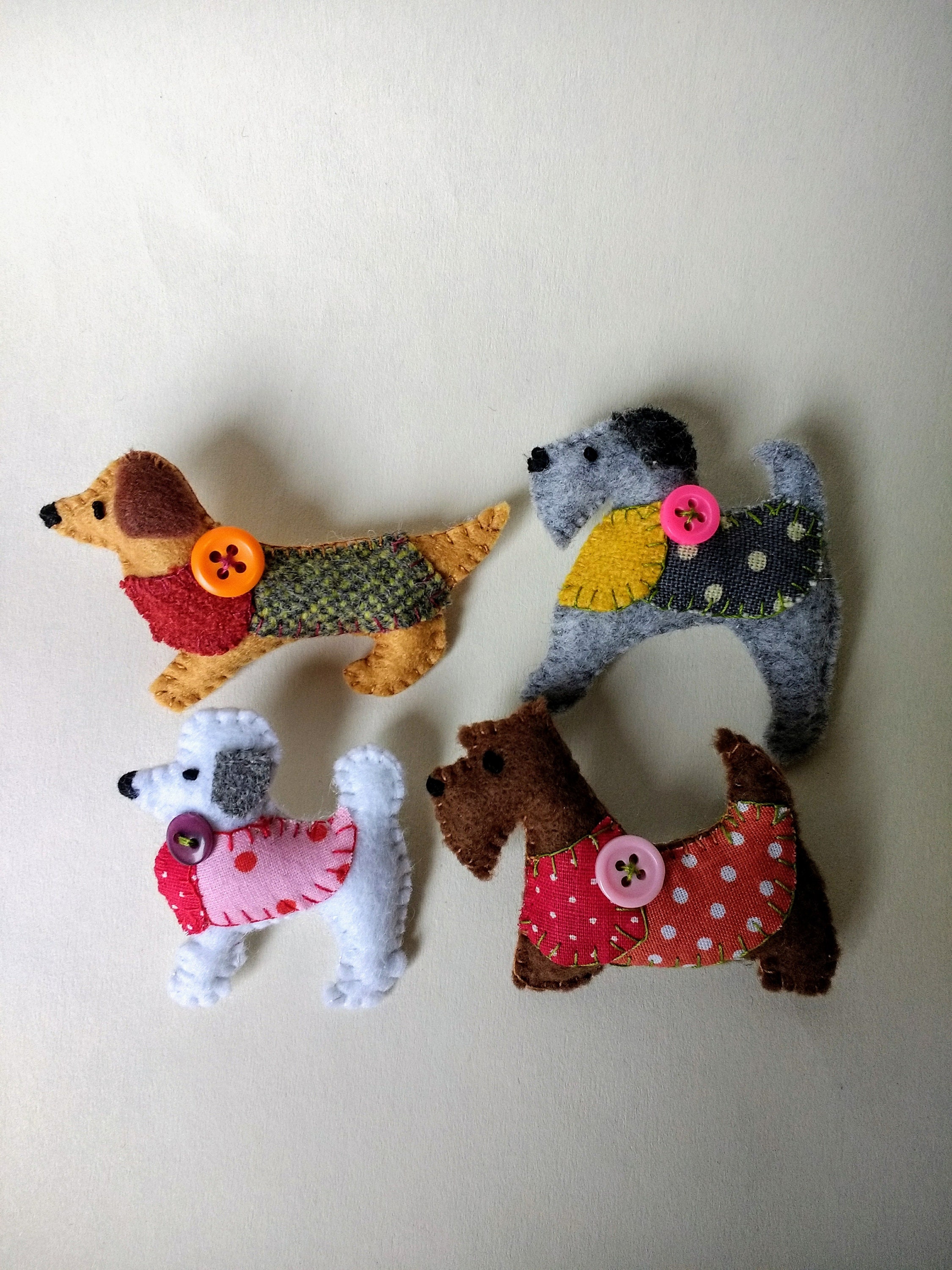 Felt Dog Brooch - Etsy