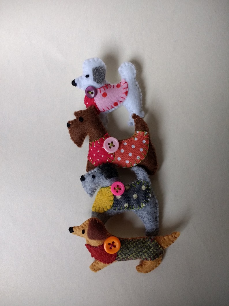 Felt Dog Brooch - Etsy