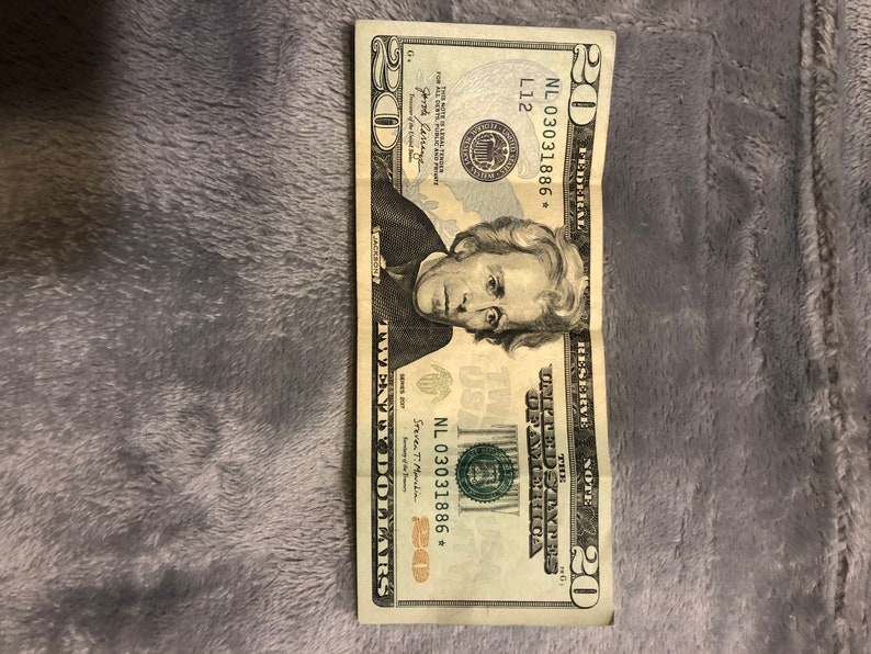 Paper Money 20 Dollars Bill Star Note - Etsy