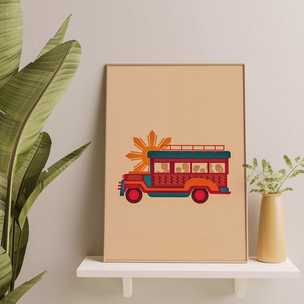Retro Jeepney Art - Manila Philippines Travel Poster - Filipino Art ...