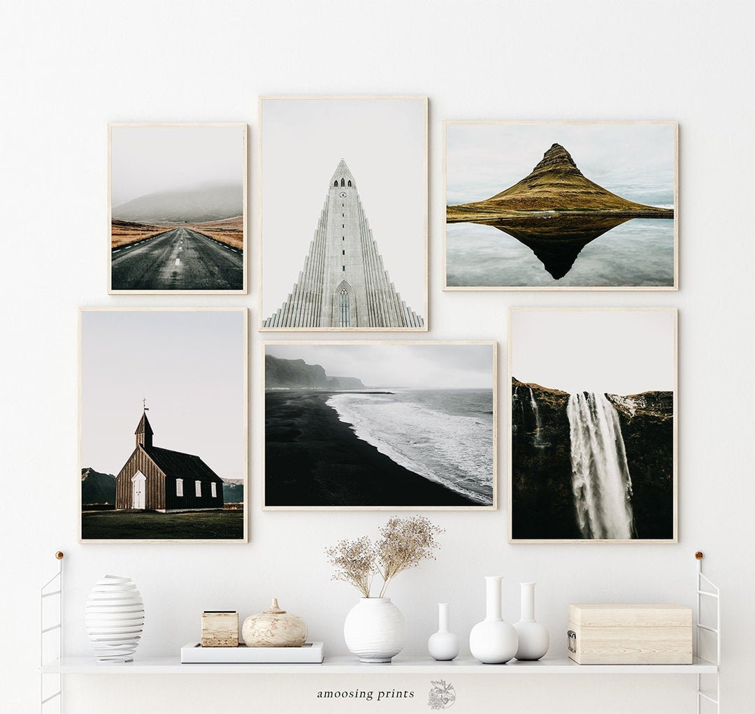 SET OF 6 Printable Iceland Wall Decor, Arctic Landscape, Waterfall ...