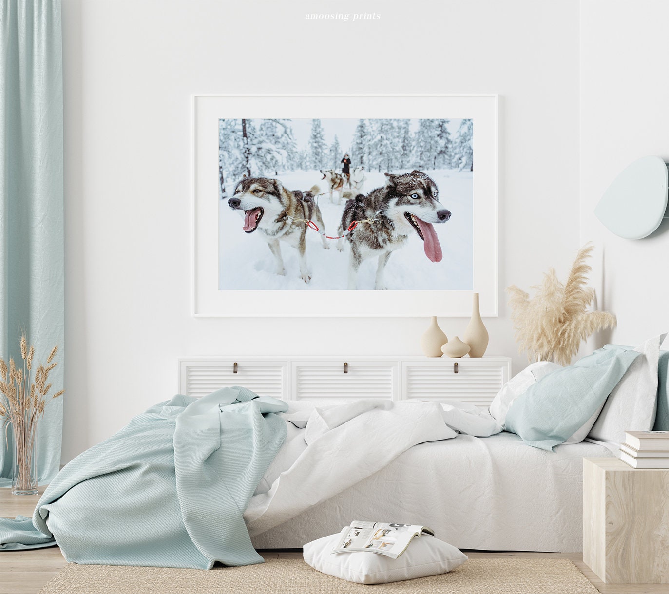 Printable Sled Dogs Huskies Husky Winter Wall Decor Instant Download ...