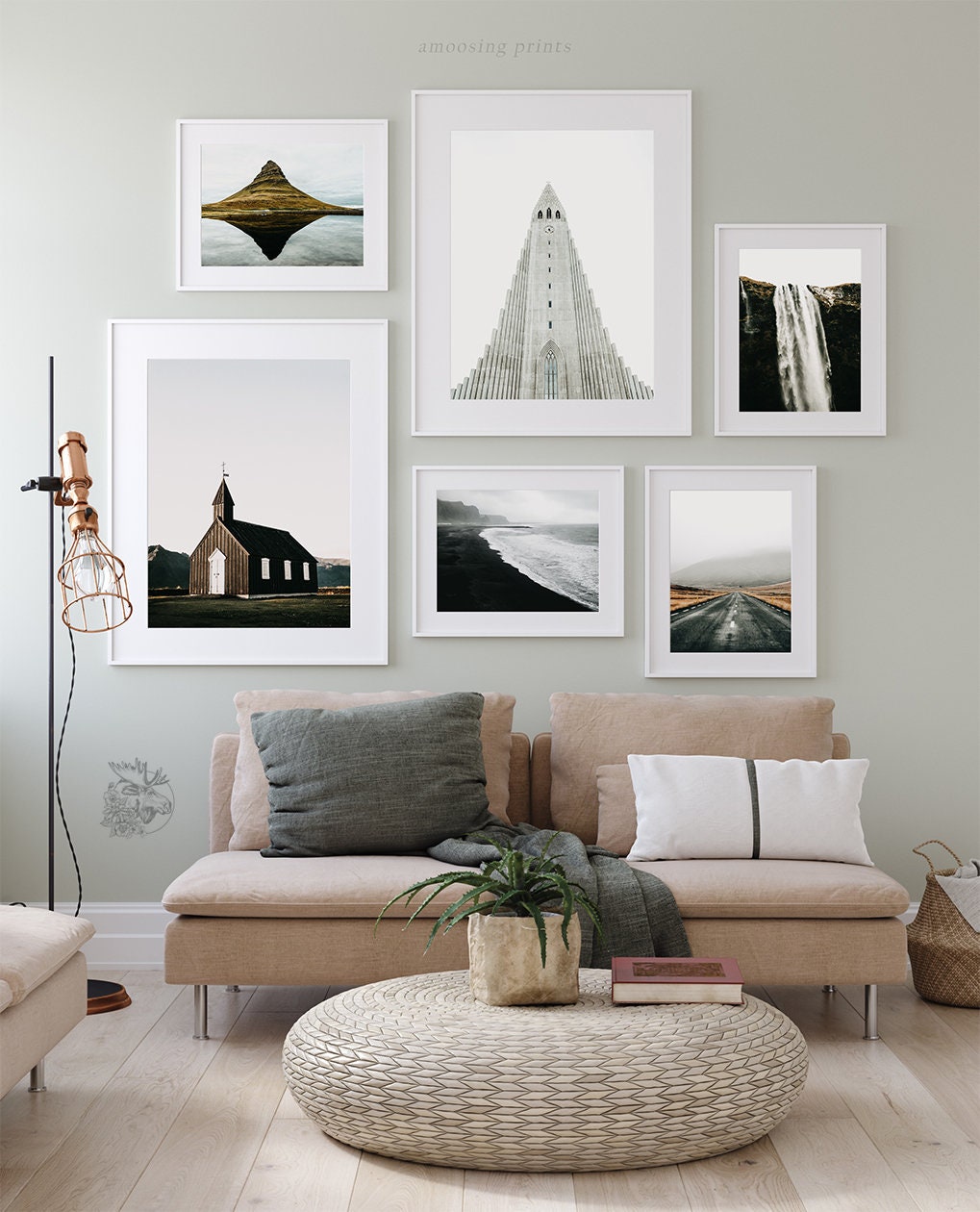 SET OF 6 Printable Iceland Wall Decor, Arctic Landscape, Waterfall ...