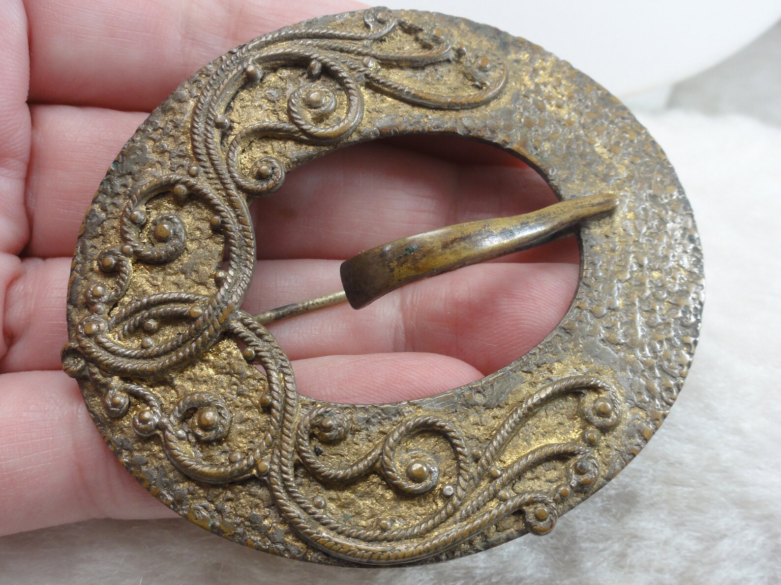 Brass Sash Pin Antique 1800's Sash Buckle Ornate Art Noveau Sash Pin ...