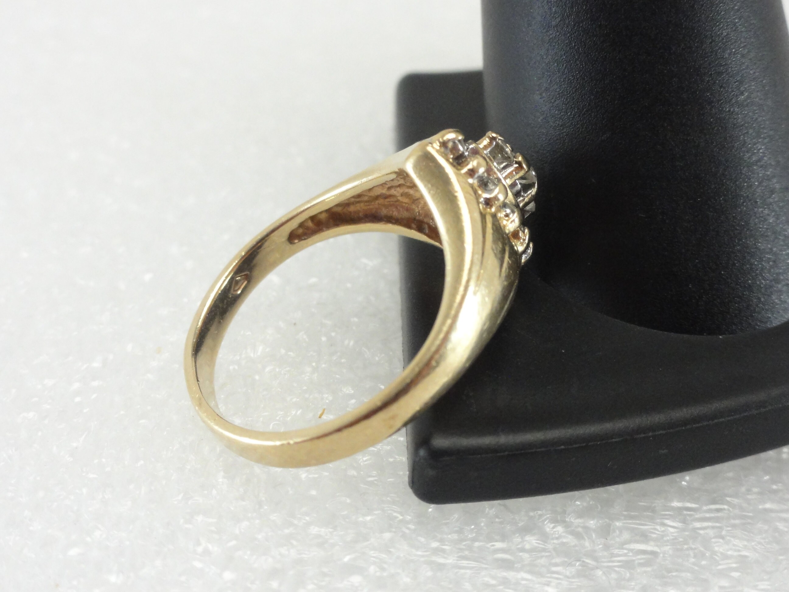 14KP Diamond Ring Cluster Estate SZ 6.75 - Etsy