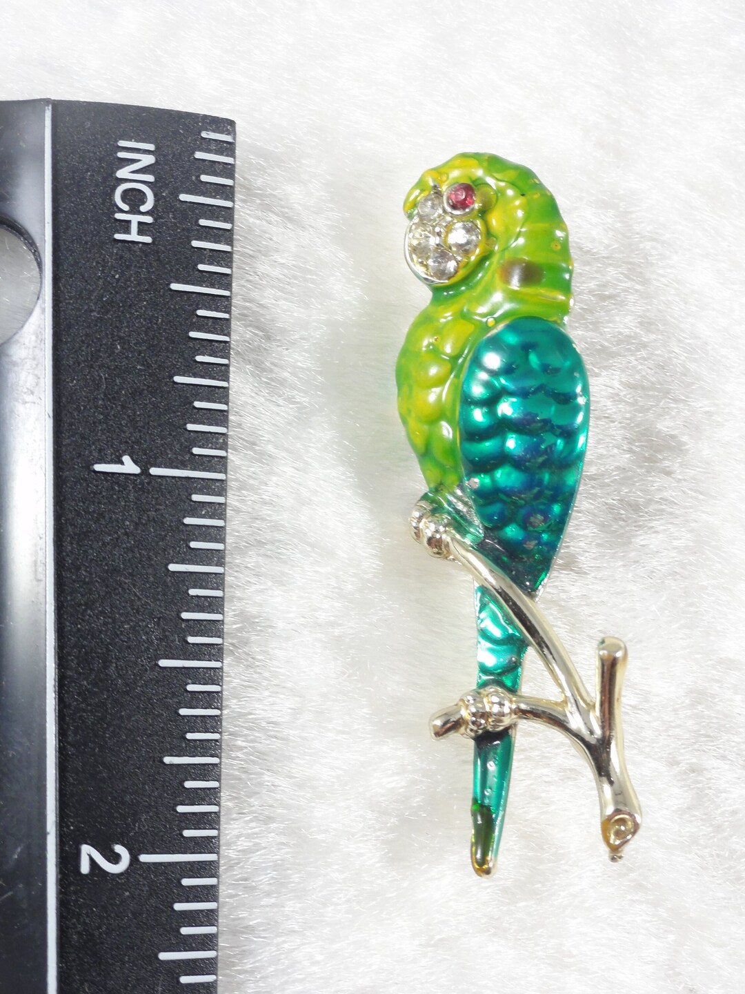Parrot Brooch Colorful Enamel Vintage - Etsy