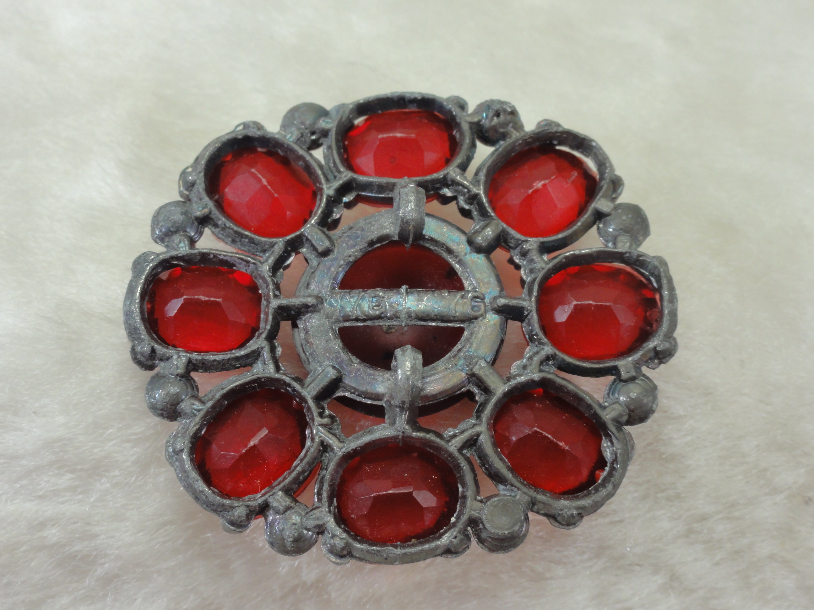 Pot Metal Sash Button Red Early Plastic Double Shank - Etsy