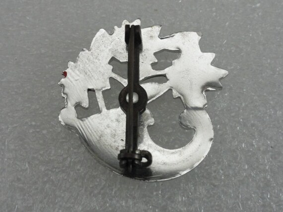 West Germany Brooch Cornucopia Eloxal Painted - Gem