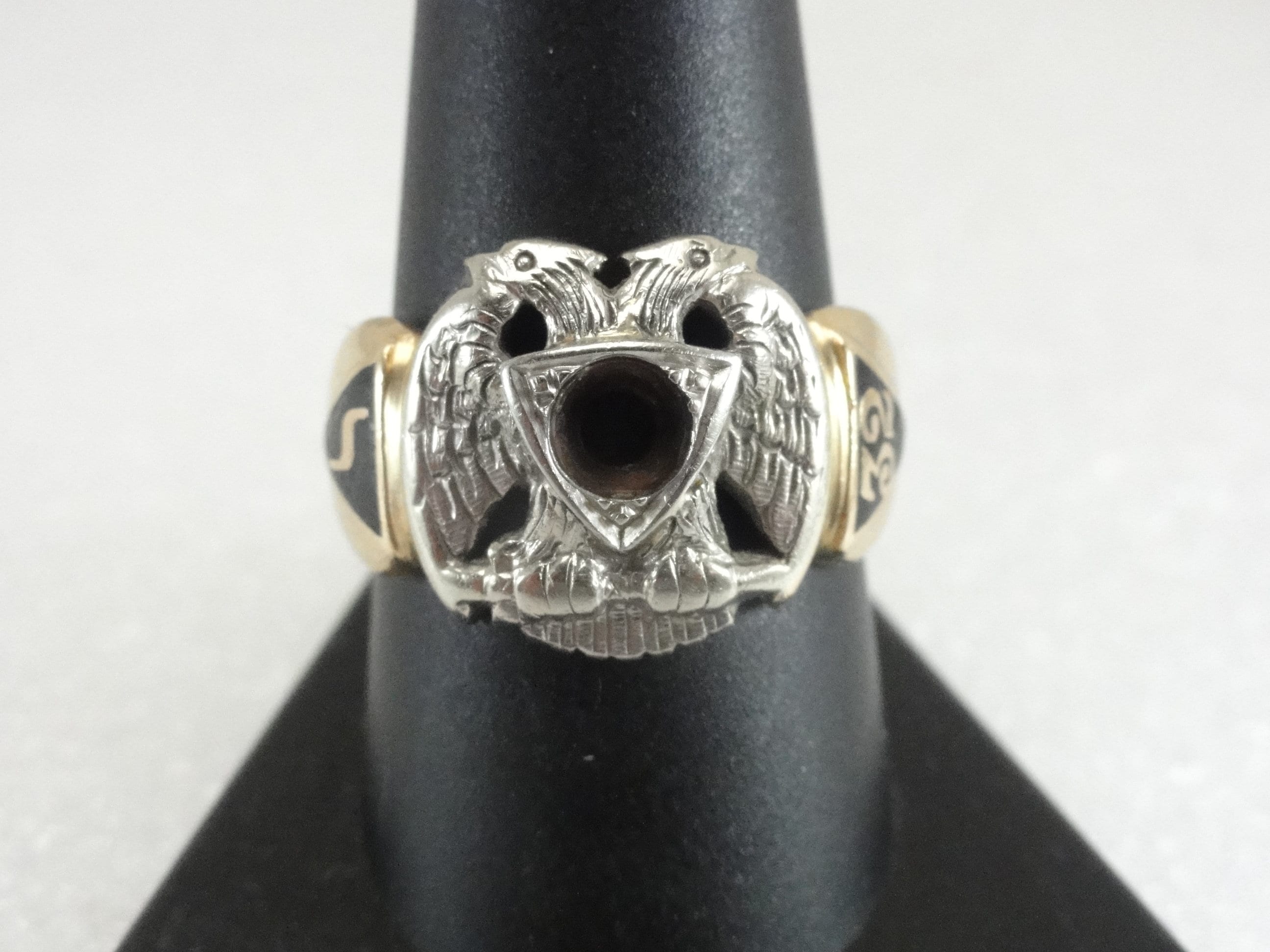 14k Scottish Rite Masonic Full Mount Ring Size 10 - Etsy