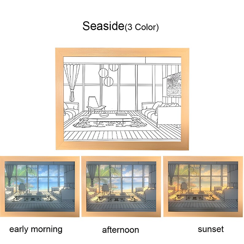 LED Light Art Painting With Wooden Frame Adjustable - Etsy