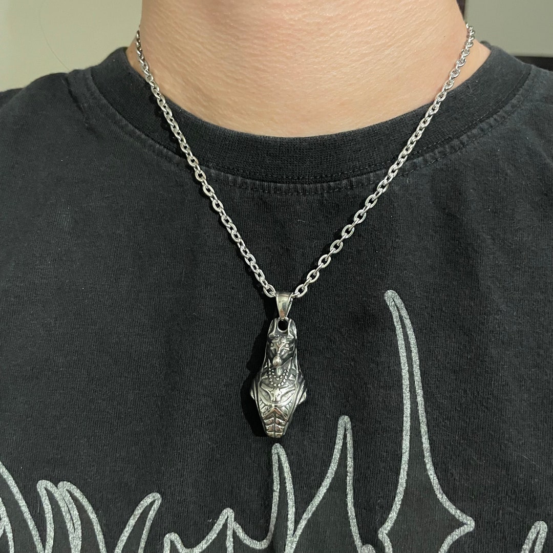 Silver Anubis Egyptian God of the Dead Pendant Necklace Stainless Steel ...