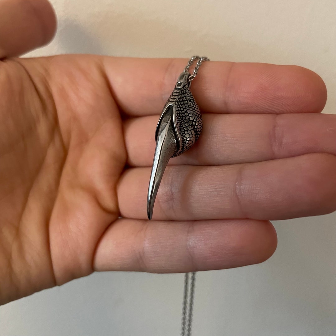 Silver Dragon Claw Pendant Necklace Stainless Steel Chain Gothic ...
