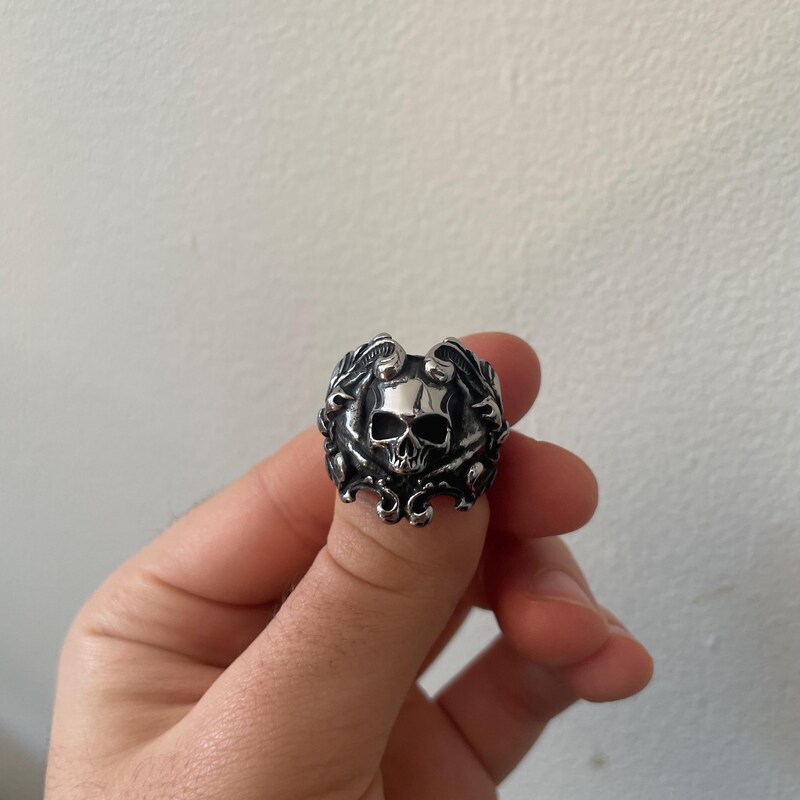 Silver Biker Ring - Etsy
