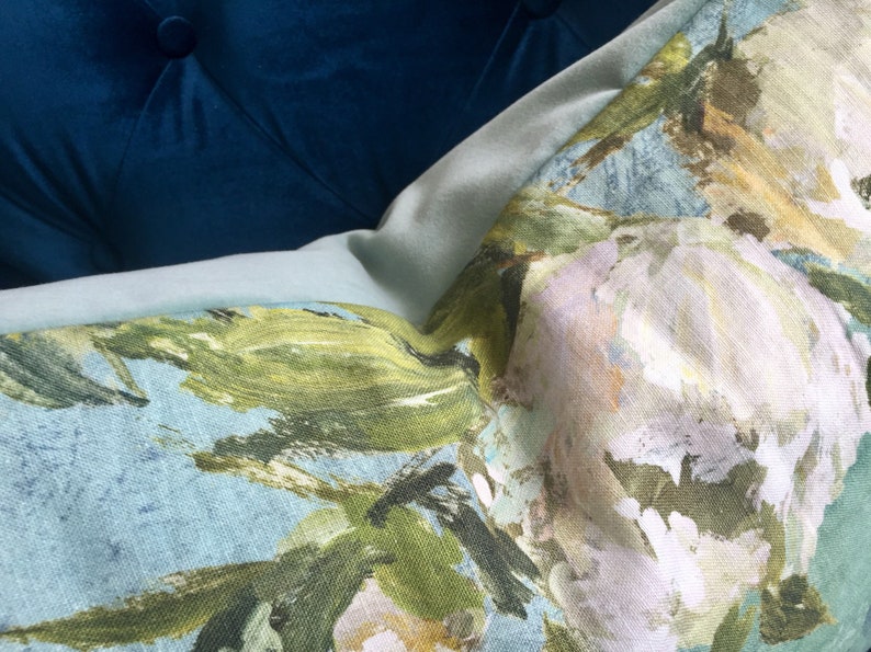 Just Finished! Cover in Designers Guild Linen Floreale Grande Celadon ...