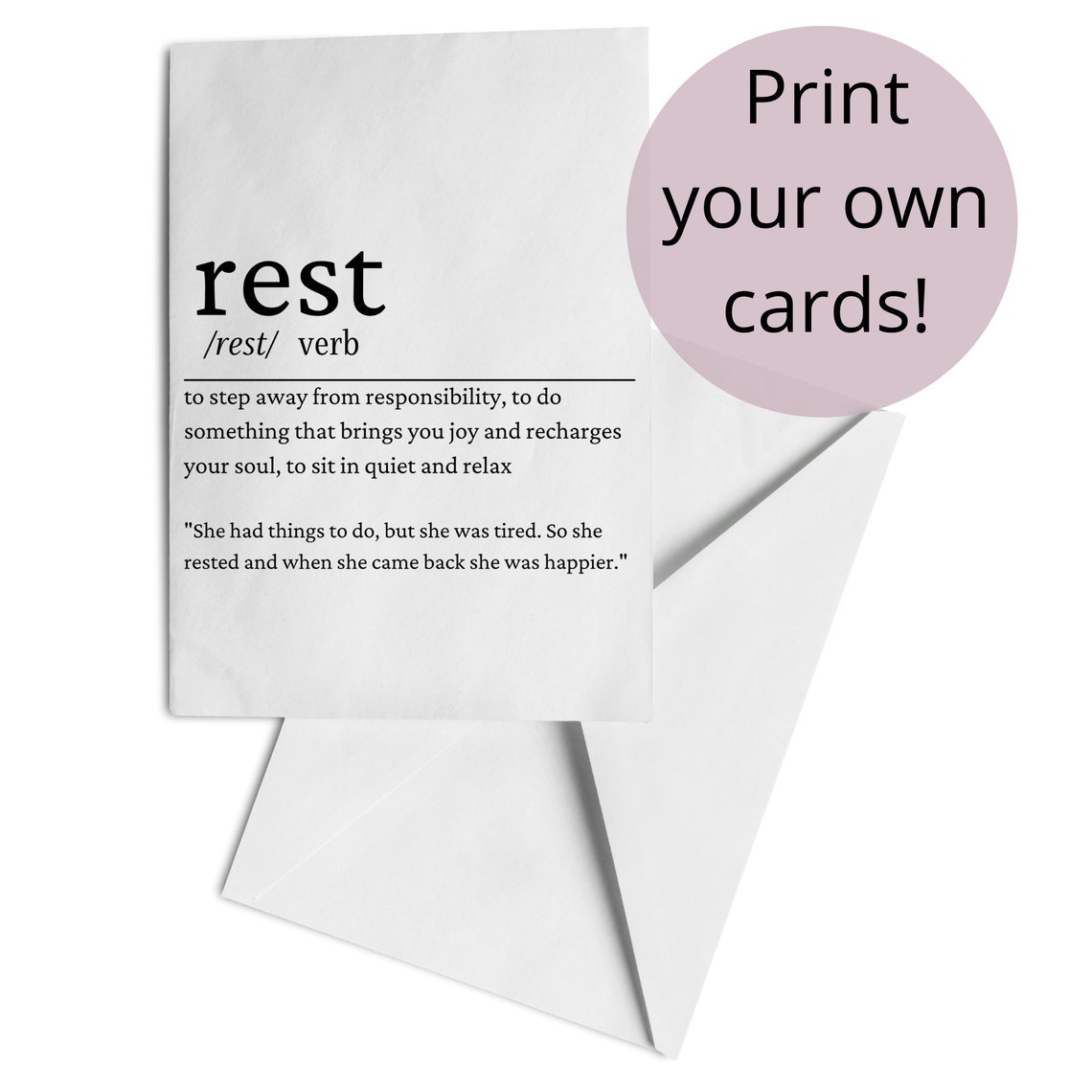 Rest Definition PNG DIGITAL FILE Print Your Own Cards - Etsy