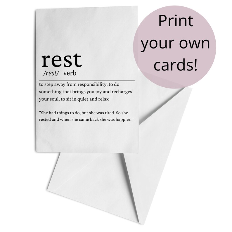 Rest Definition PNG DIGITAL FILE Print Your Own Cards - Etsy