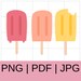 Popsicle Set Clipart Summer Colorful Graphics COMMERCIAL USE Ice Cream ...