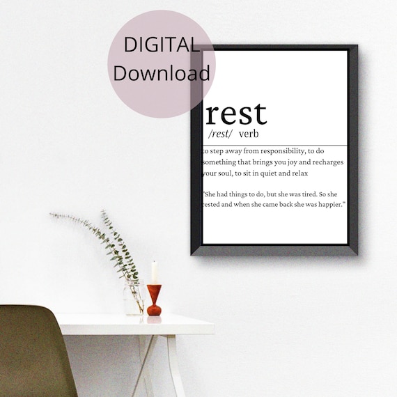 Rest Definition PNG DIGITAL FILE Print Your Own Cards | Etsy