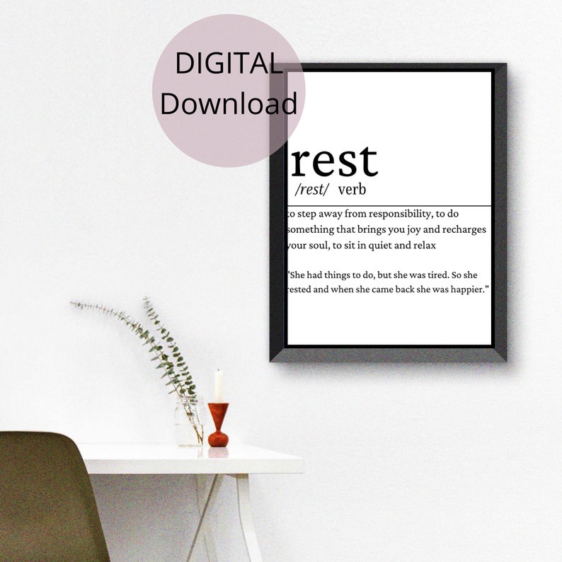 Rest Definition PNG DIGITAL FILE Print Your Own Cards - Etsy
