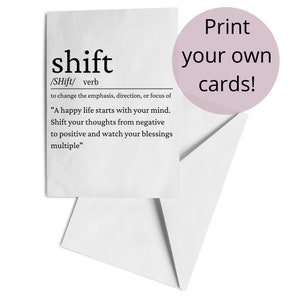 Shift Definition | PNG DIGITAL FILE | Print Your Own Cards | Framed Art ...