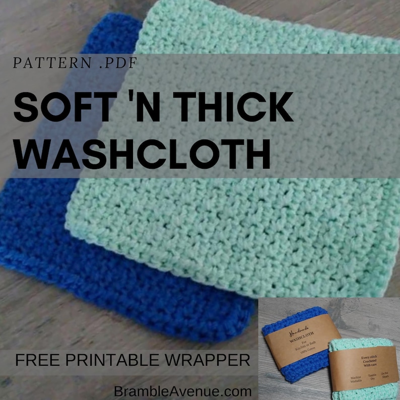 Dishcloth CROCHET PATTERN ONLY Beginners Easy Wash Cloth Cotton Yarn ...