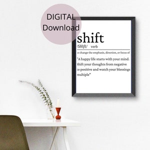 Shift Definition | PNG DIGITAL FILE | Print Your Own Cards | Framed Art ...