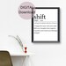 Shift Definition | PNG DIGITAL FILE | Print Your Own Cards | Framed Art ...
