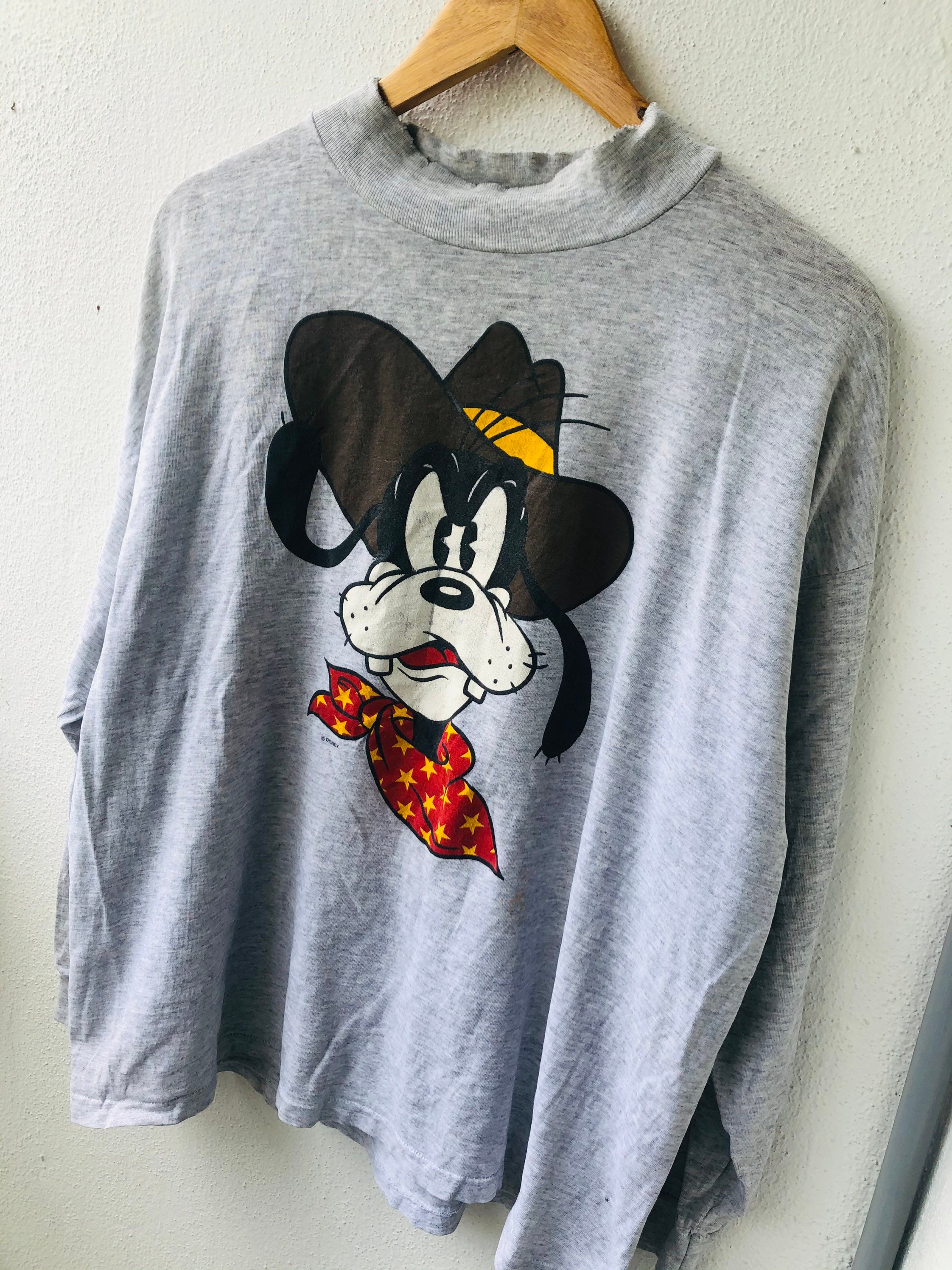 Vintage Original 90s Walt Disney Cowboy Goofy Cartoon Long - Etsy