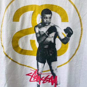Vintage Original 90s Stussy " Joe Louis Boxing Photoprinted" American ...
