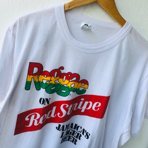 Vintage Original 80’s Raggae on Red Stripes Modern Streetwear Style T ...