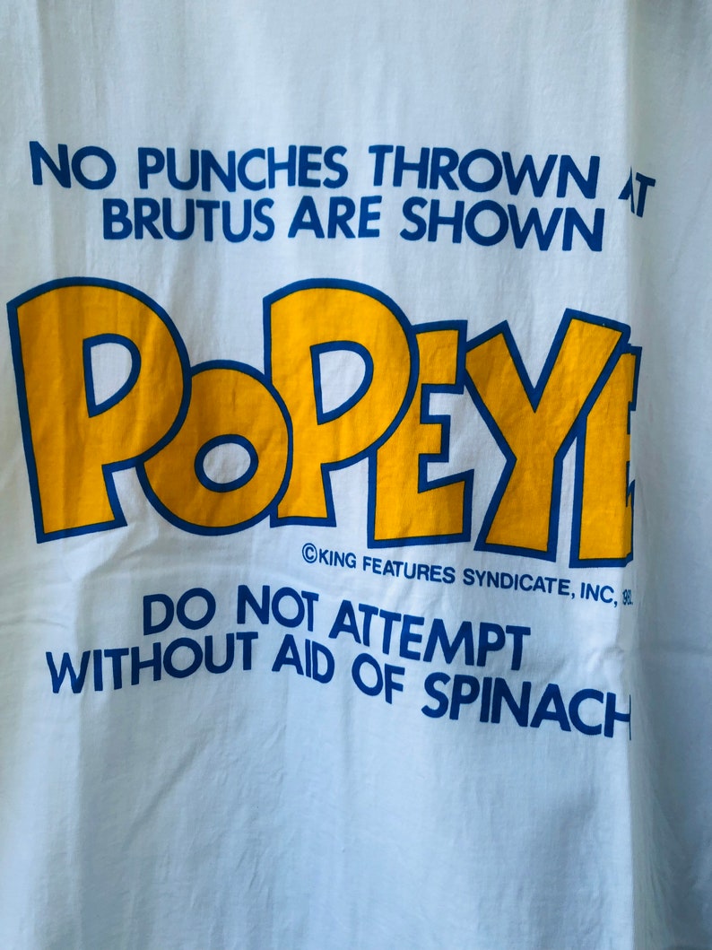 Vintage Original 80’s Popeye Quotes Designs American Cartoons T-shirt ...