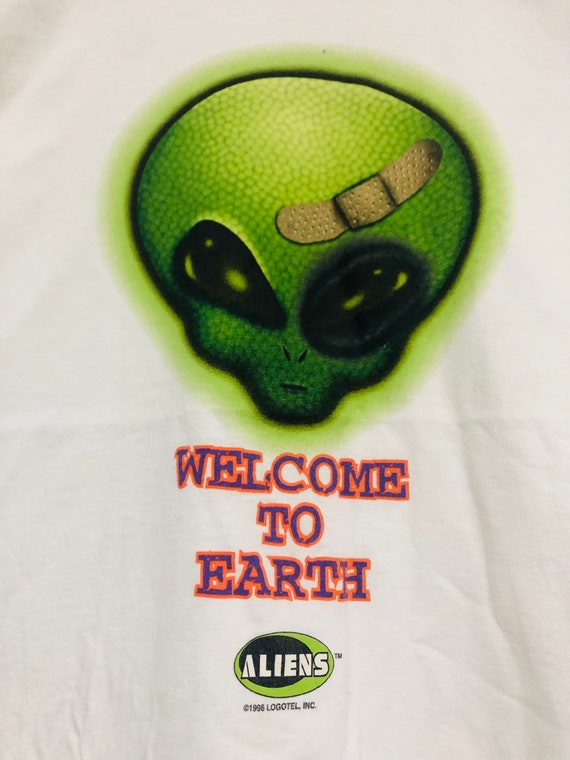 Vintage Original 90’s Alien “Welcome To Earth 1996 T-… - Gem