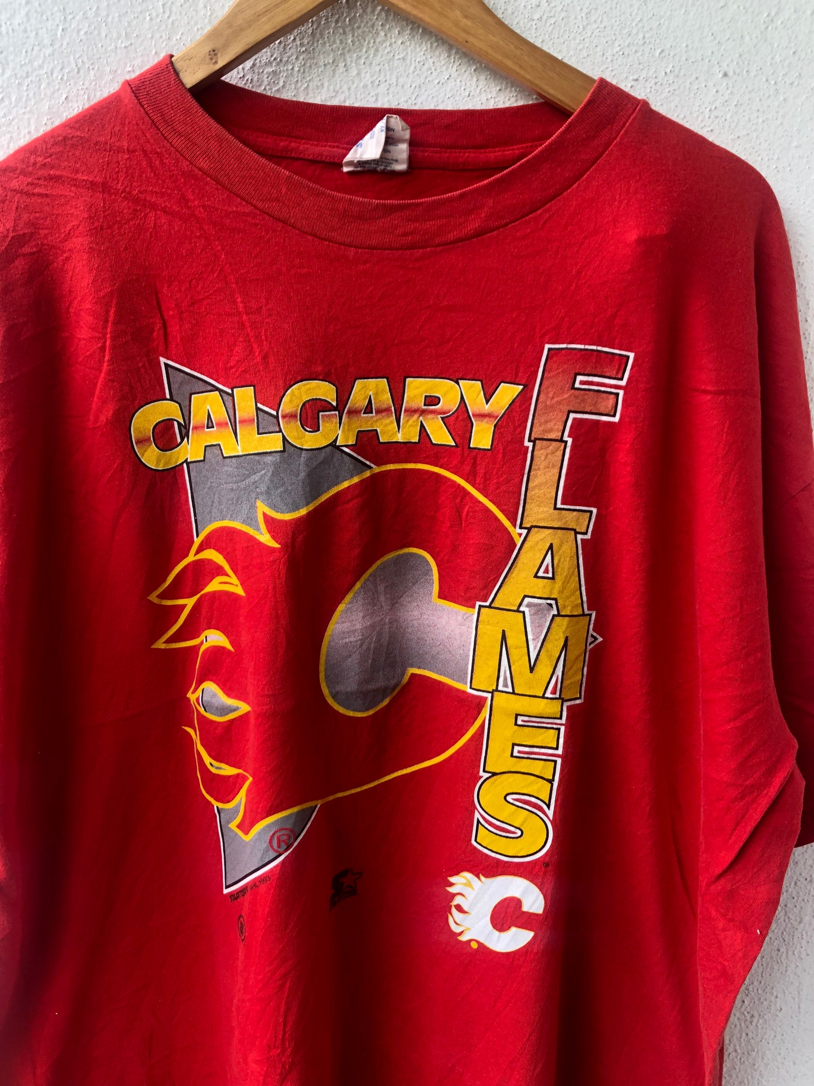 Vintage 90s Calgary Flames 1993 NHL T-shirt / 90s Sport T-shirt / 90s ...