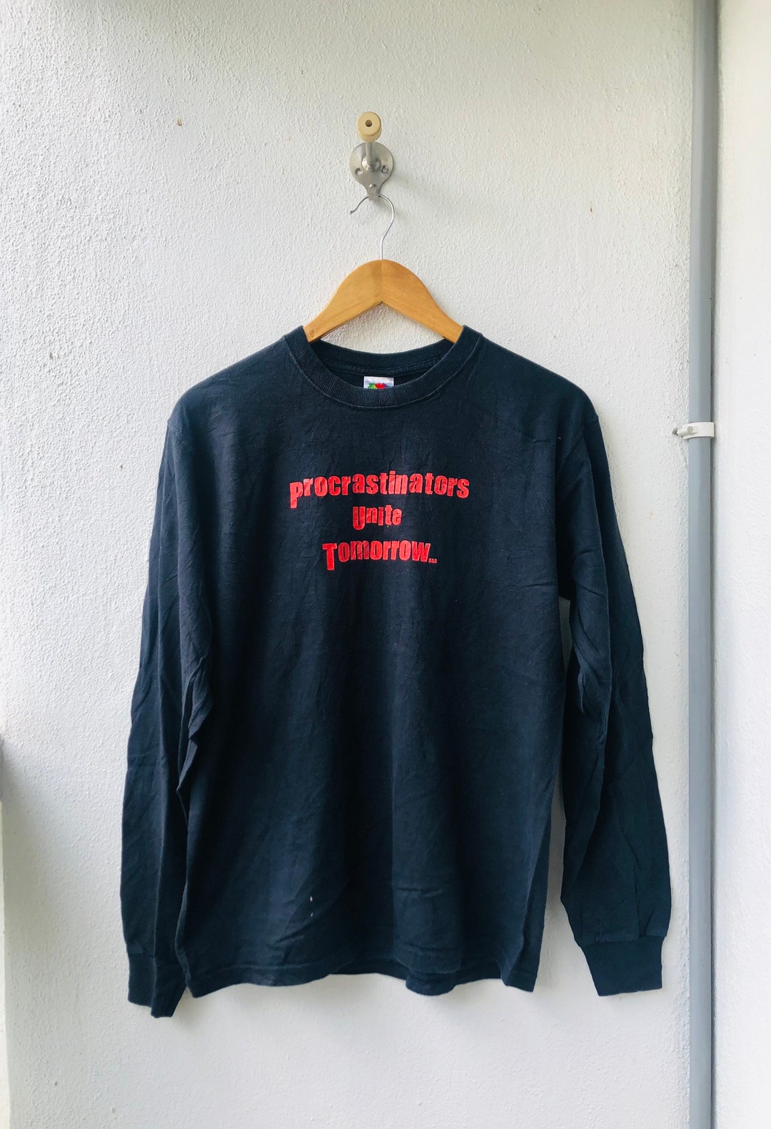 Vintage Original 00s “ Procrastinator Unite Tomorror “ Statement Design ...