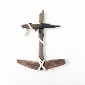 Large 10 Natural Driftwood Anchor Rustic Driftwood Anchor & Rope ...