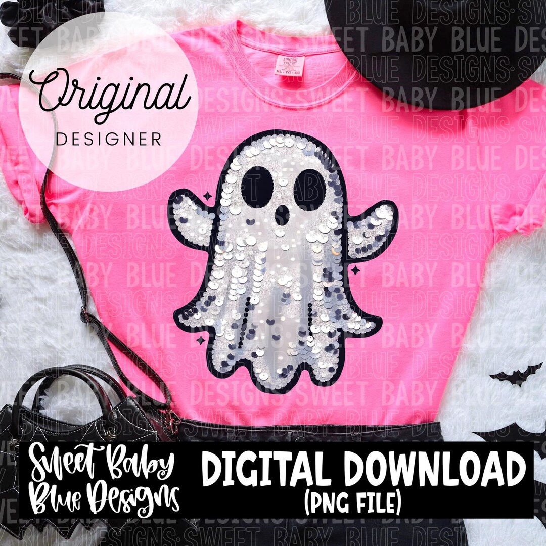 Sequin Ghost Halloween Digital Instant Download PNG Clipart - Etsy