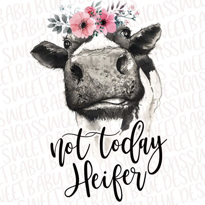 Not today Heifer Cow Digital instant Download PNG | Etsy