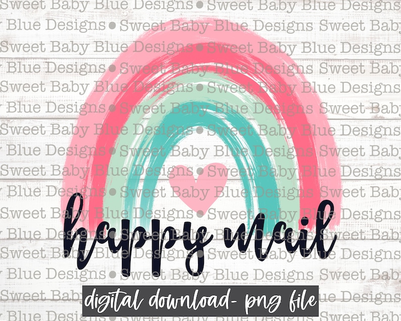 Happy Mail- Rainbow- Digital Instant Download - PNG Clipart - Etsy