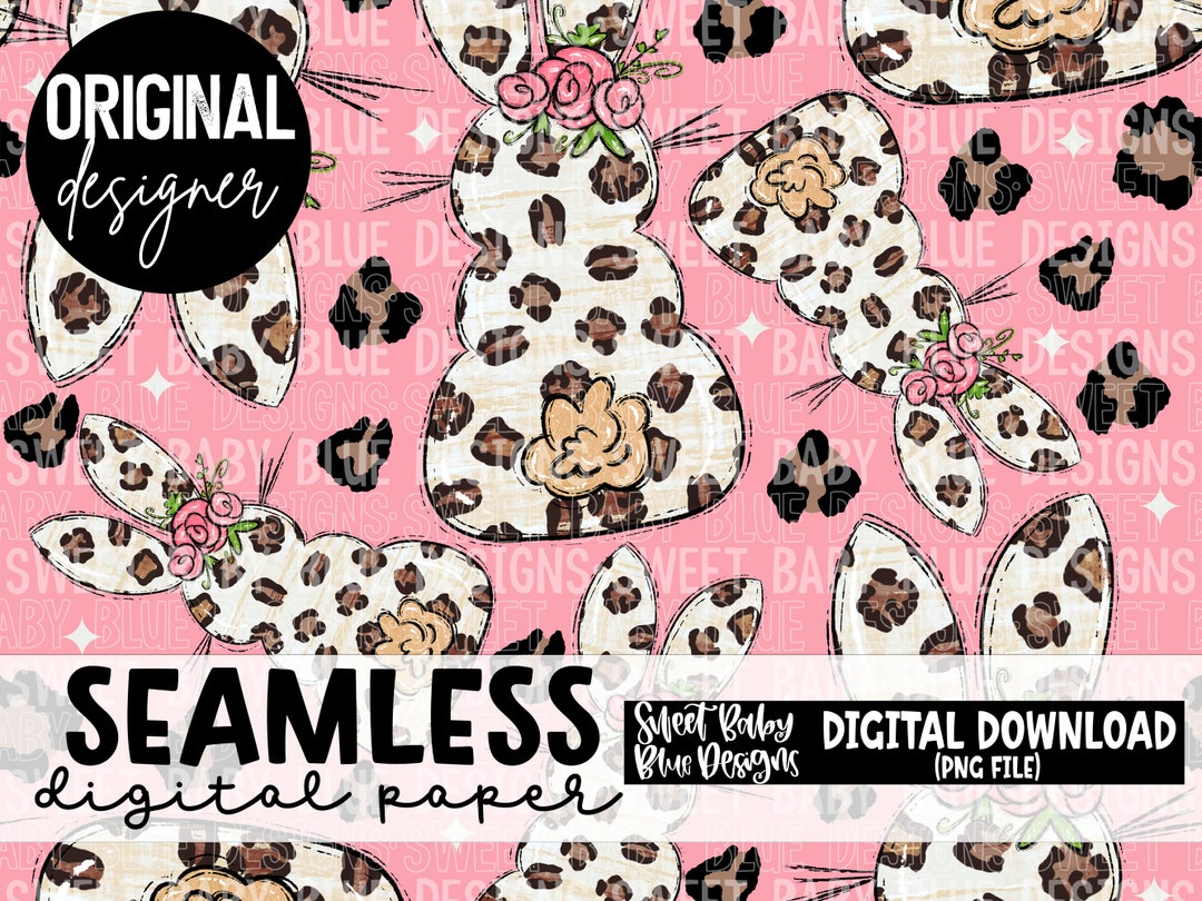 Leopard Easter Bunny - Seamless Digital Paper - Digital Instant ...