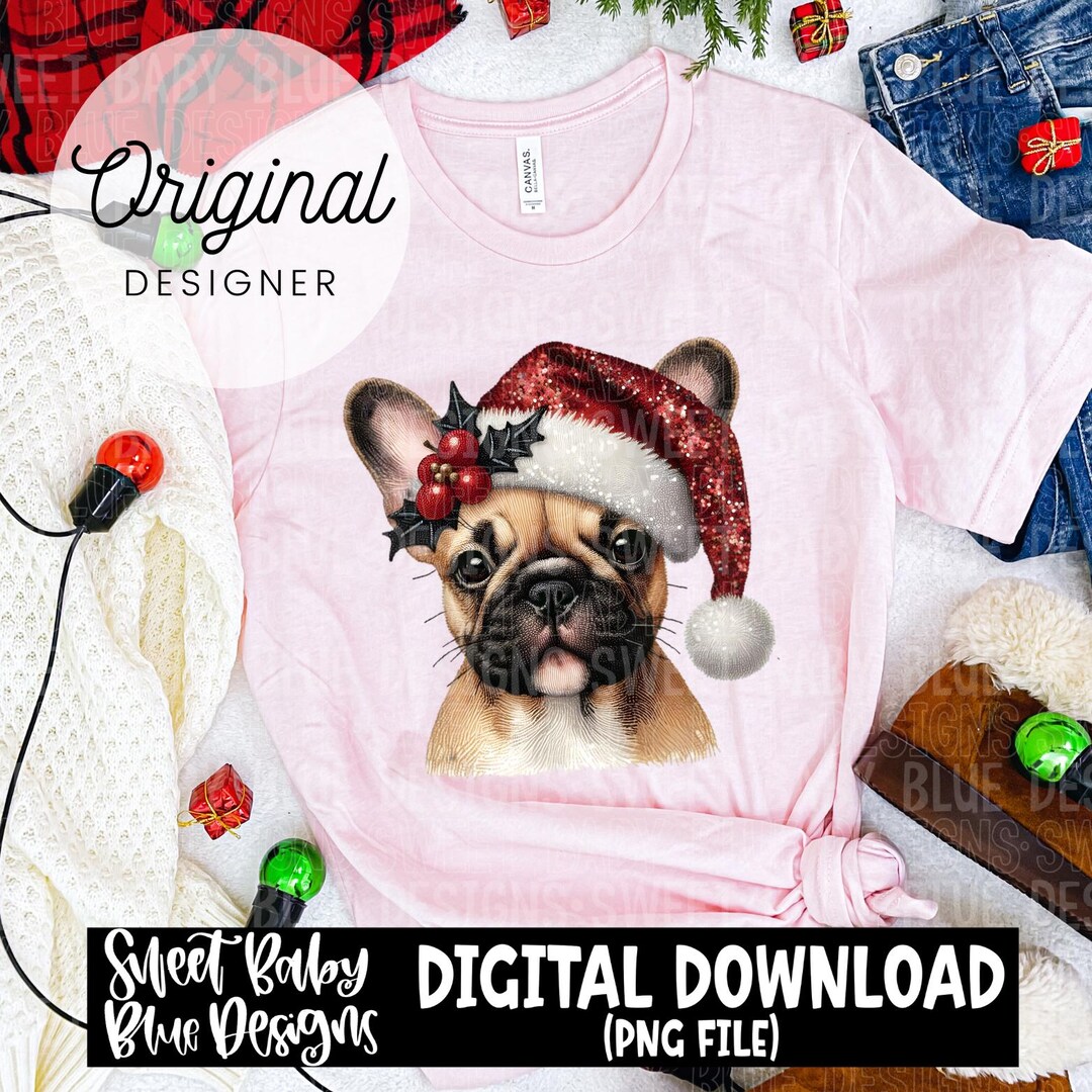 Christmas Tan Frenchie- Christmas - Digital Instant Download - PNG FILE ...