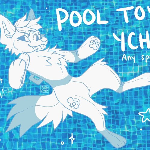 Fluffy Pool Toy Furry Ych Etsy