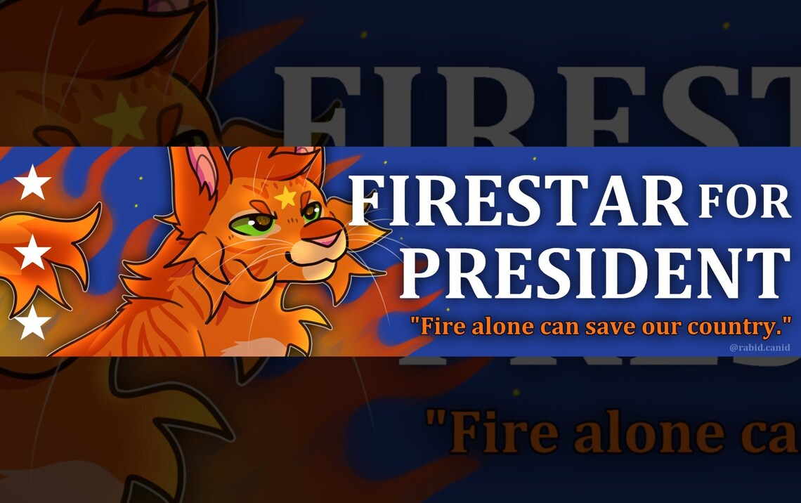 Firestar for President Bumper Sticker (two Sizes) RESTOCKED - Etsy