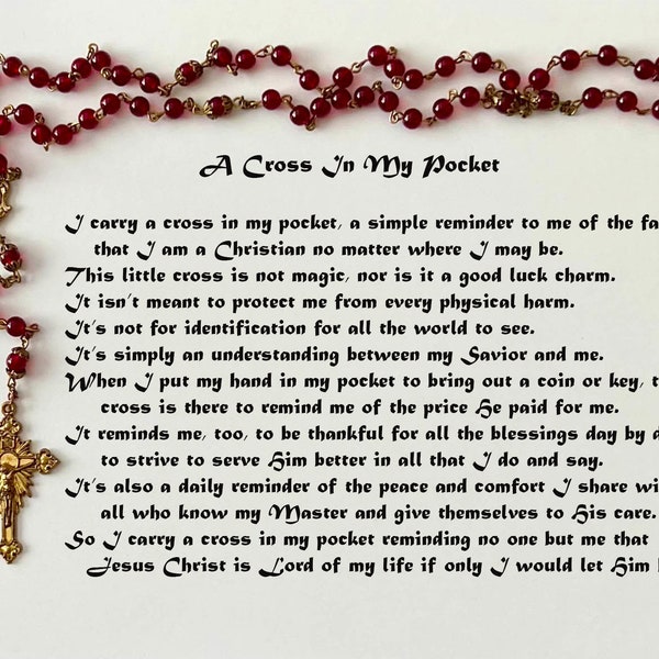 Cross in My Pocket Poem - Etsy