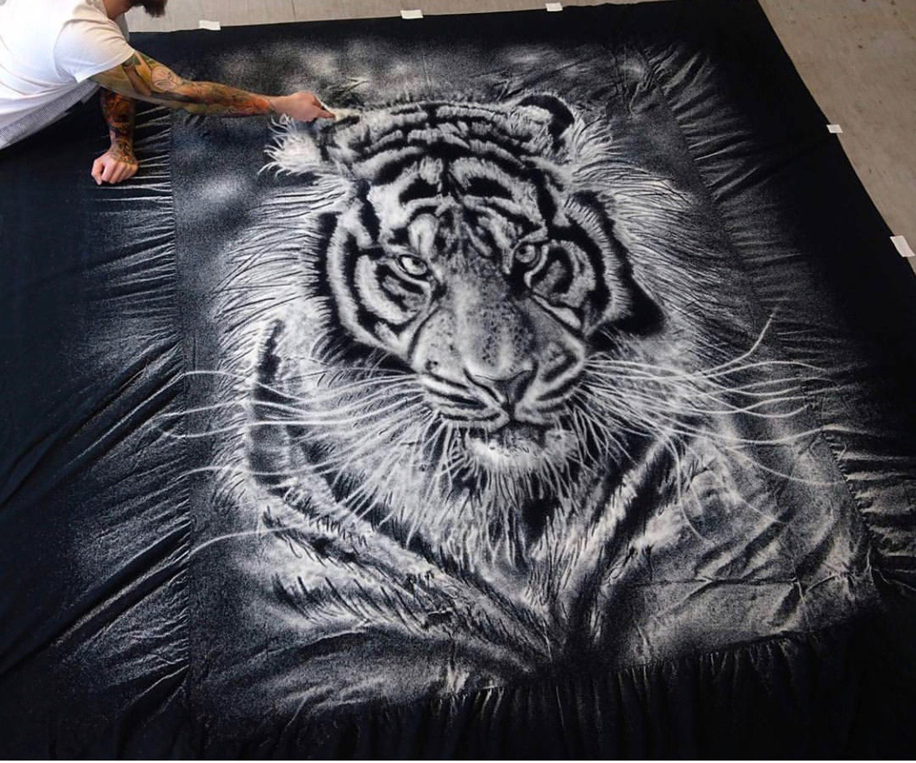 Tiger Salt, A Luxury Silk Pocket Square Featuring the Fine Art of Dino ...