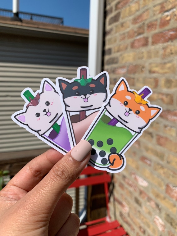 Shiba Inu Bubble Tea Sticker Boba Tea Sticker Hydroflask | Etsy