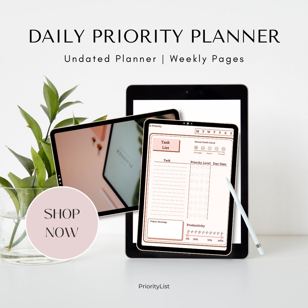 Daily Priority Planner - Etsy