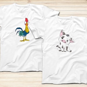 Pua Pig and Hei Hei Rooster Shirts, Moana Cartoon Inspired, Disney ...
