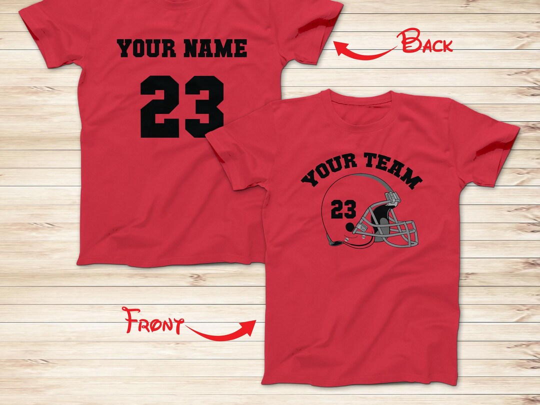 Custom Football Team Shirts: Personalized Name & Number - Etsy