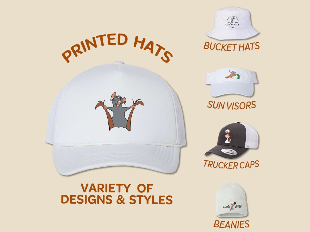 Remy Little Chef Ratatouille Hat Full Color Printed Hat Trucker Hat ...