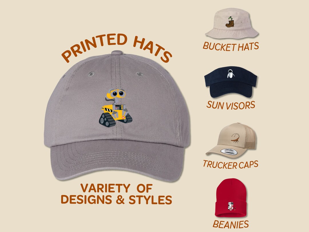 Wall-e Hat | Wall-e Full Color Printed Hat | Wall-e Hat Bucket Hat Sun ...